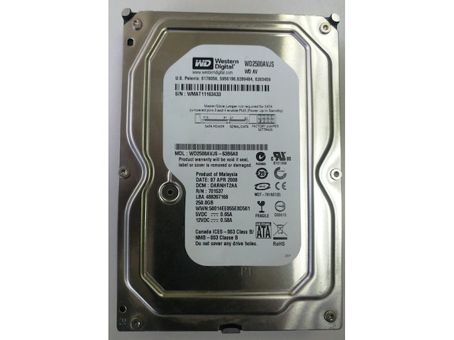 HDD WD 2500AVJS  SATA , 250GB -II