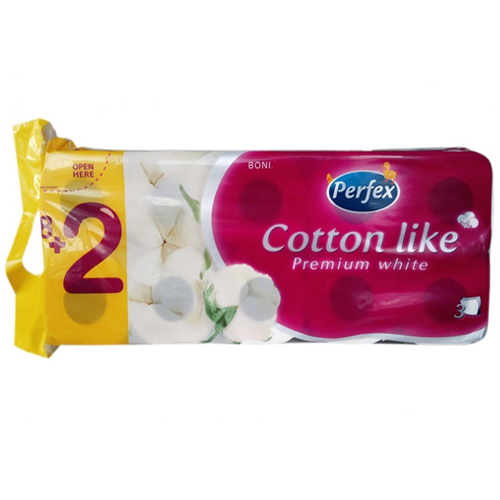 Toaletni papir Cotton Perfex troslojni 8+2 gratis