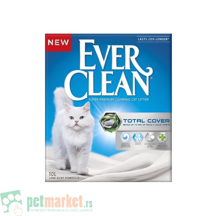 Ever Clean: Super Premium jako grudvajući posip za mačke Total Cover