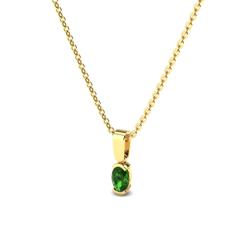 Zlatna ogrlica sa zelenim safirom Olga