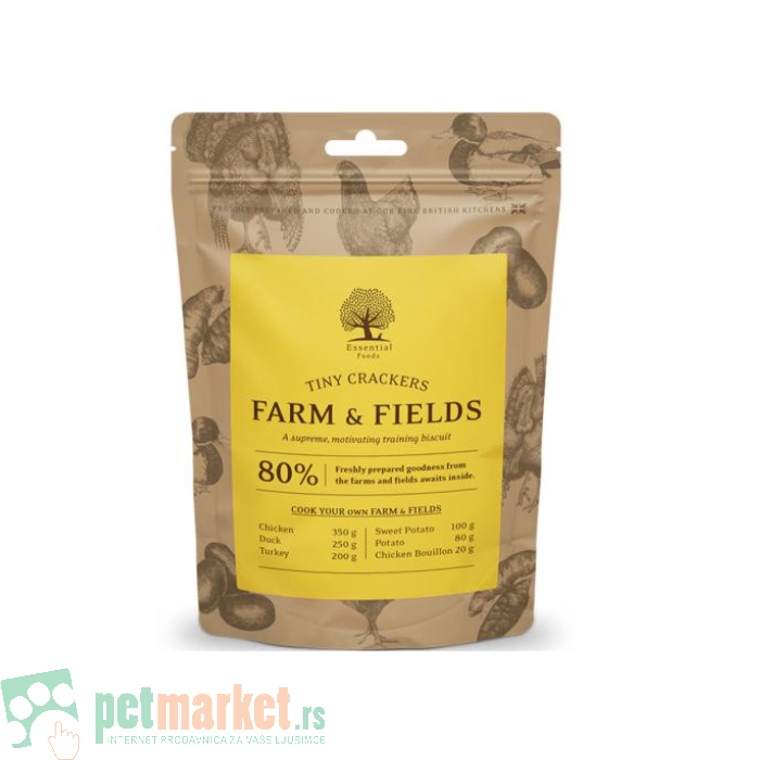 Essential: Superiorni keksići za dresuru pasa Farm And Fields, 100 gr