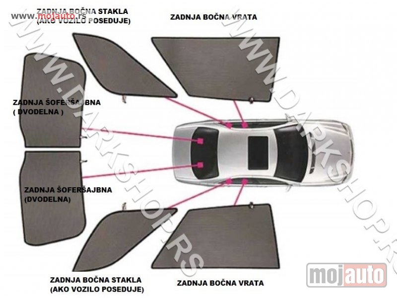 Volkswagen tipske zavesice za sunce po meri vozila/sunshades....