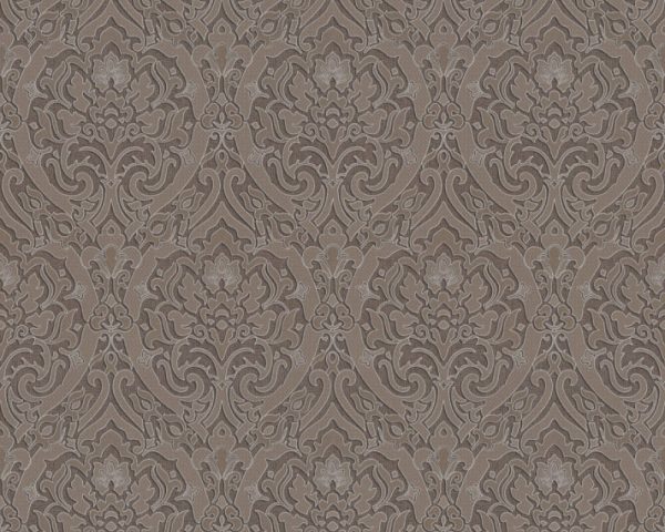 A.S. Création Wallpaper «Baroque, 3D, Brown, Metallic, Silver» 370026
