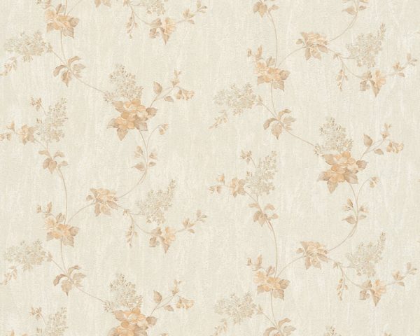 A.S. Création Wallpaper «Floral, Beige, Cream, White» 372529