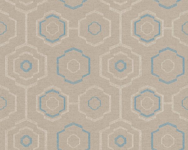 A.S. Création Wallpaper «Graphics, Floral, Beige, Blue, Cream, Taupe» 371771