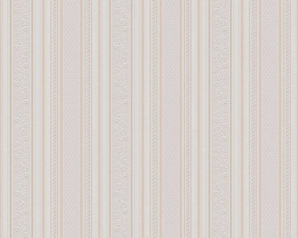A.S. Création Wallpaper «Stripes, Beige, Cream, White» 765673
