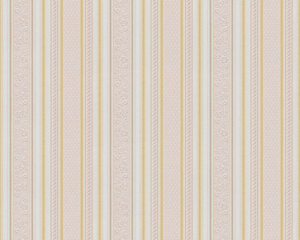 A.S. Création Wallpaper «Stripes, Gold, Metallic, Red, White» 765659