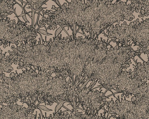 Architects Paper Wallpaper «Floral, Beige, Black, Brown, Grey» 369725