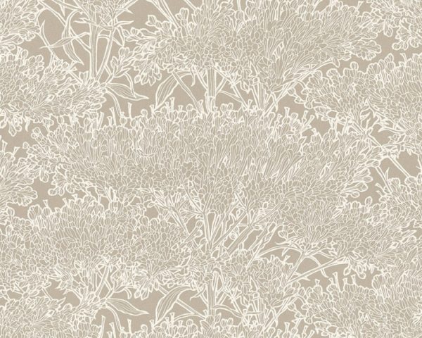 Architects Paper Wallpaper «Floral, Beige, Grey, Metallic, Taupe» 369724