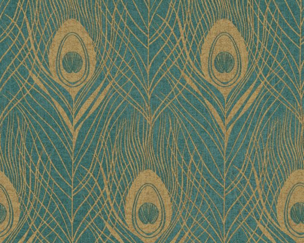 Architects Paper Wallpaper «Graphics, Brown, Gold, Green, Metallic» 369714