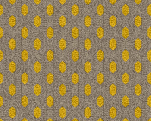 Architects Paper Wallpaper «Graphics, Brown, Grey, Taupe, Yellow» 369732