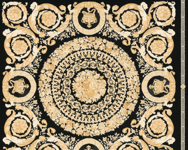 Versace Home Wallpaper «Baroque, Beige, Black, Cream, Gold» 370553