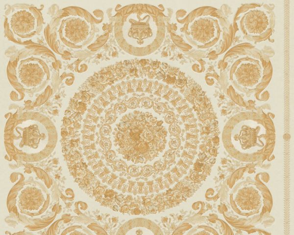 Versace Home Wallpaper «Baroque, Beige, Cream, Gold, Metallic» 370552