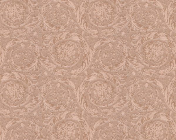 Versace Home Wallpaper «Baroque, Flowers, Copper, Metallic, Silver» 366922