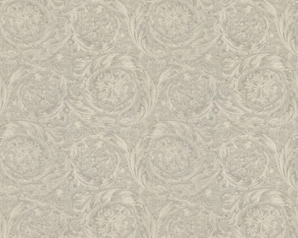 Versace Home Wallpaper «Baroque, Flowers, Gold, Grey, Metallic, Silver» 366921