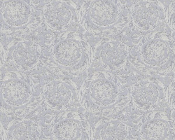 Versace Home Wallpaper «Baroque, Flowers, Gold, Grey, Metallic, Silver» 366924