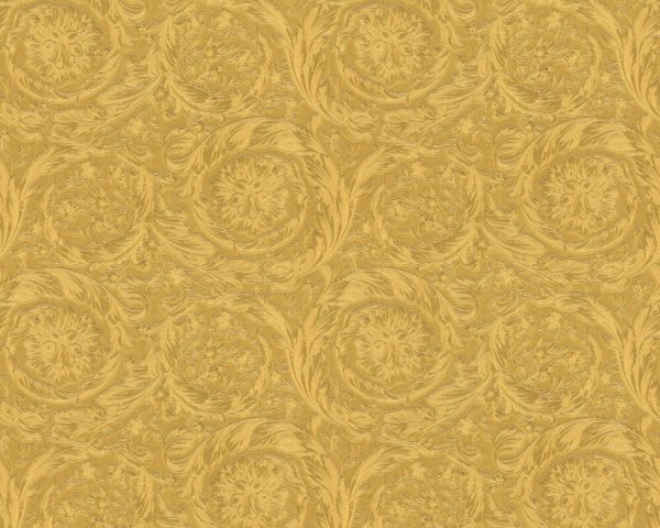 Versace Home Wallpaper «Baroque, Flowers, Gold, Metallic, Yellow» 366923