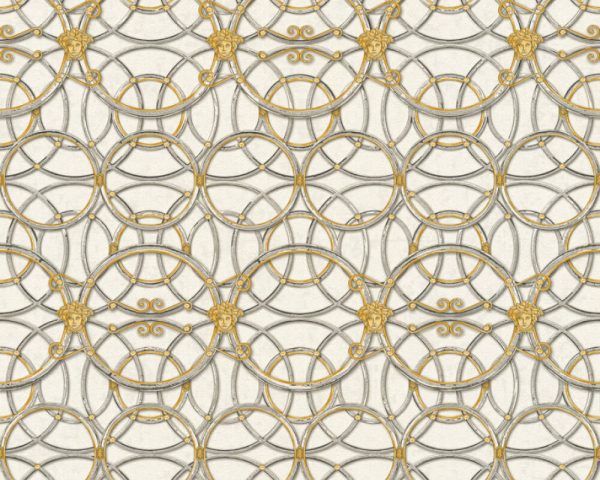 Versace Home Wallpaper «Baroque, Gold, Grey, Metallic, Silver» 370492