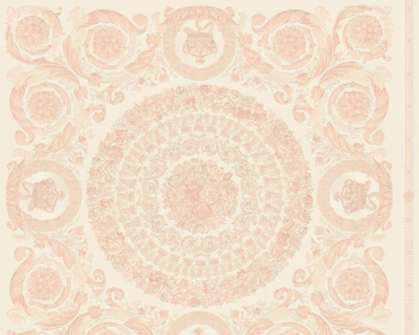 Versace Home Wallpaper «Baroque, Metallic, Pink, White» 370556