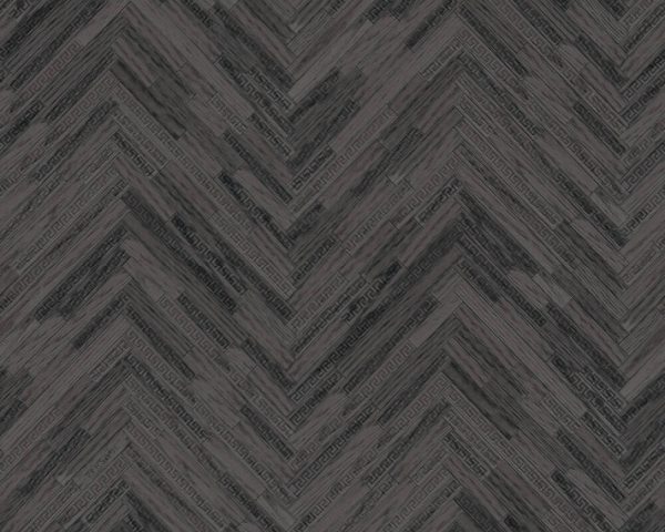 Versace Home Wallpaper «Wood, Cottage, Black, Grey» 370514