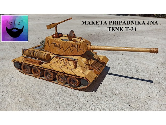 Maketa JNA tenk od sibica T-34 1983. - UNIKAT