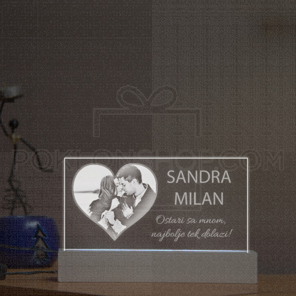 Slika u srcu poklon lampa