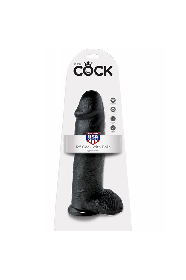 King Cock 12 veliki crni realistični dildo sa vakumskim postoljem PIPE551123/ 6632