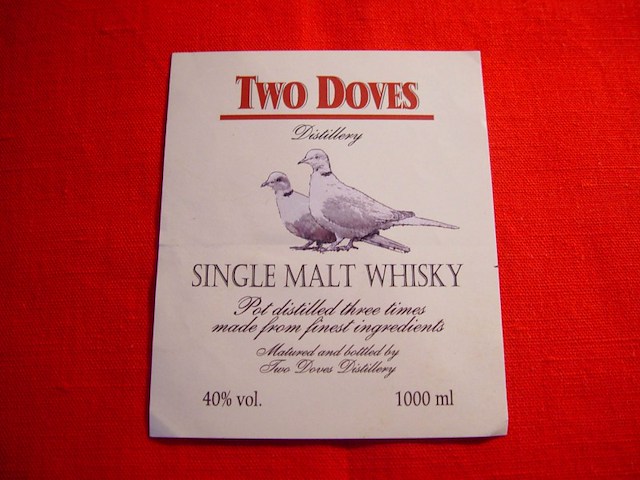 nalepnica Two Doves Whisky, Srpski Viski