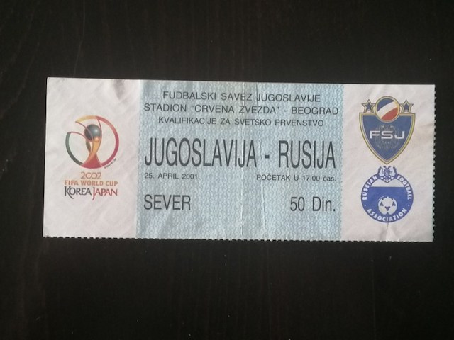 JUGOSLAVIJA - RUSIJA 2001