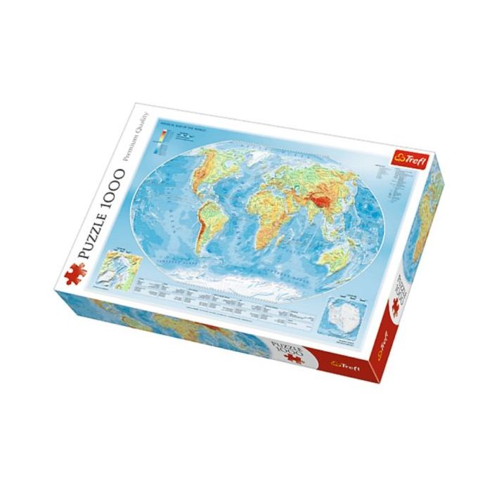 Trefl Puzzle Slagalica Physical map of the world 1000 kom