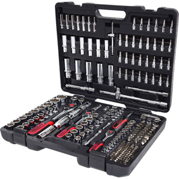 KS Tools set gedora, bitova i nasadnih ključeva 1/4"+3/8"+1/2" Hrome plus 195 kom 918.0795