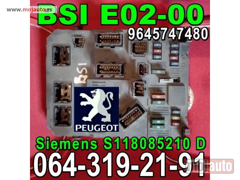 BSI E02-00 , Siemens S118085210 D , 9645747480 Peugeot Pežo Citroen