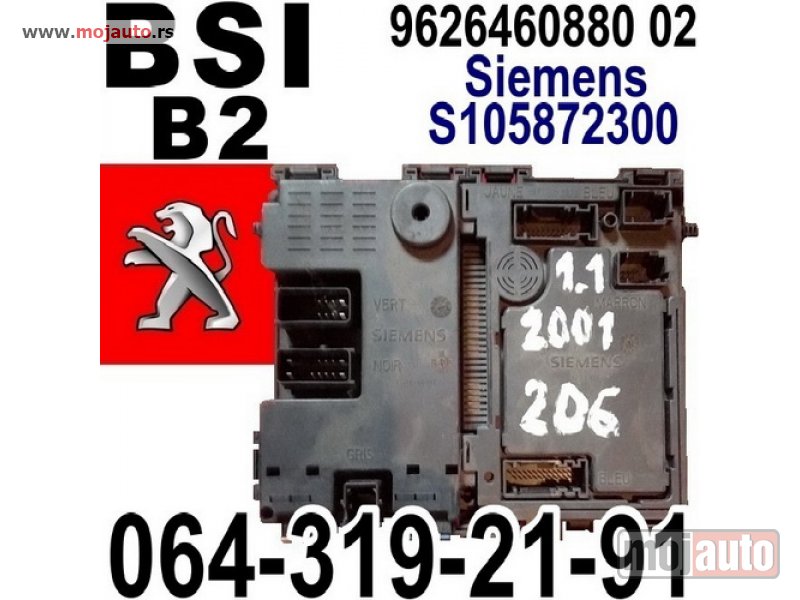 BSI B2 Peugeot 206 , 9626460880 02 , Siemens S105872300