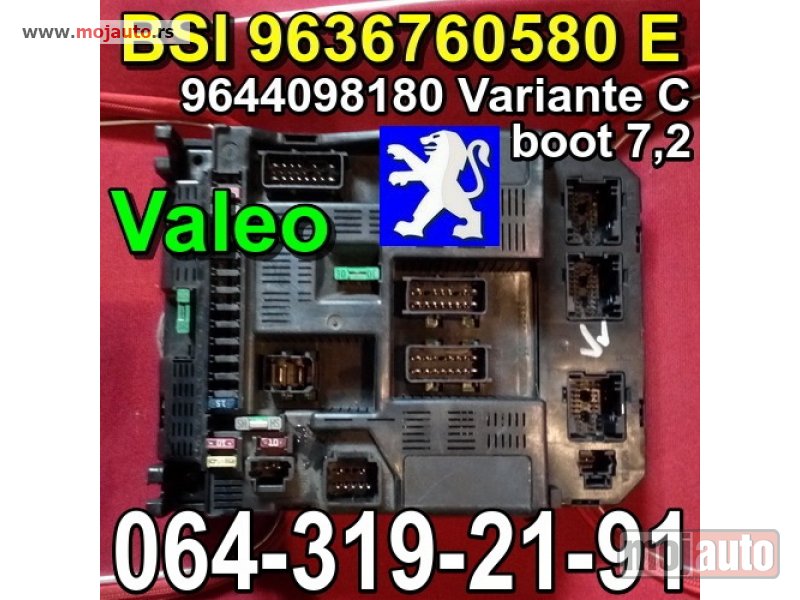 BSI 9636760580 E Peugeot 9644098180 Variante C boot 7,2 Valeo Pežo Citroen