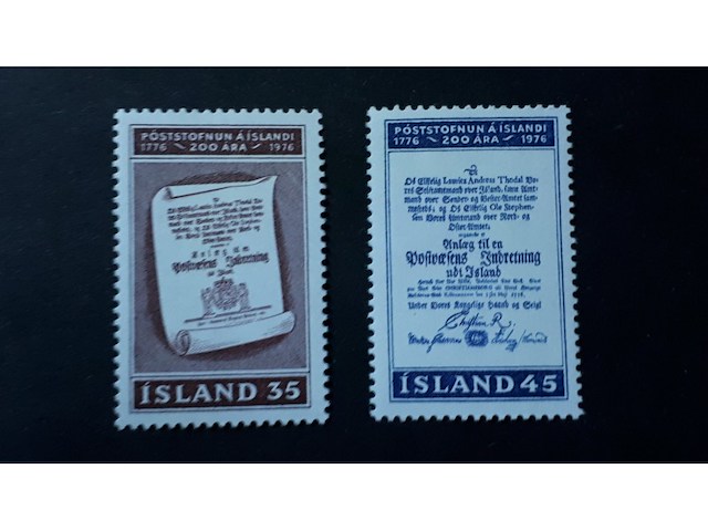 Island 1976. - 200 god pošte ** kompl. serija