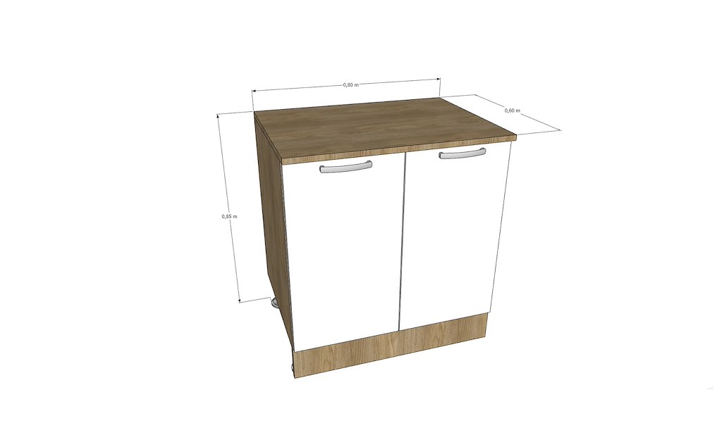 Sara baza 2 vrata 80x60x85cm sivi hrast/bela