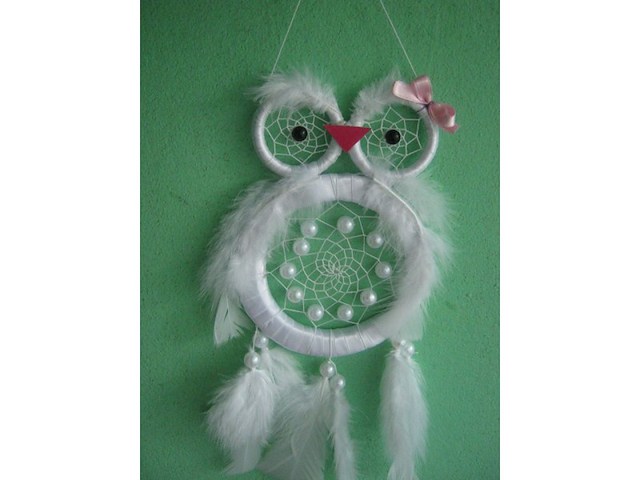 Bela sova - hvatac snova - dream catcher