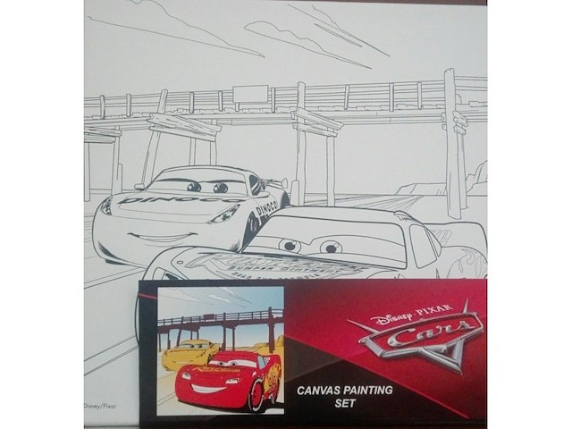 *X560----Cars Disney/Pixar,set za slikanje+boje,25x25cm