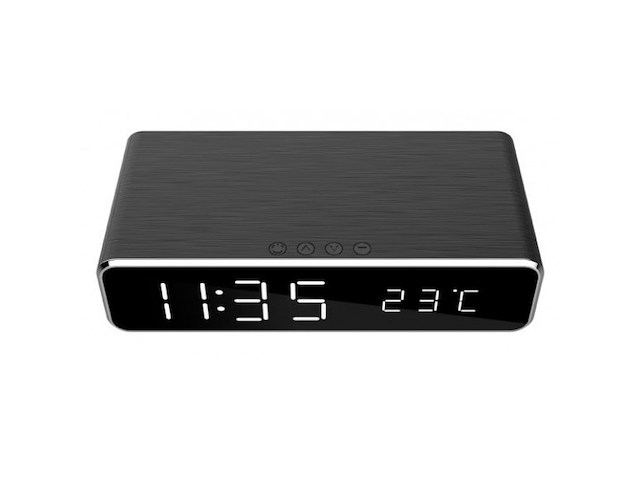 DAC-WPC-01 Gembird Digitalni sat + alarm sa bezicnim punjenjem telefona, Black