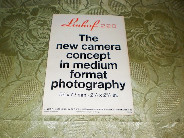 Linhof 220 - brosura za foto aparat iz 70-ih godina
