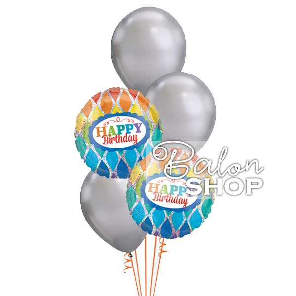 Happy Birthday buket balona Romboidi