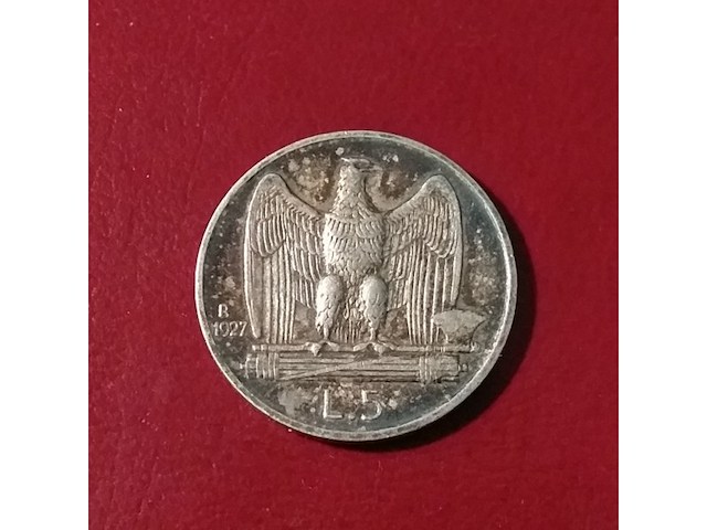 5 LIRA 1927 srebro