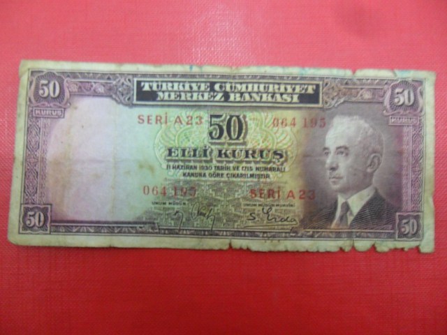 Turska-Turkey 50 Kurus 1941, P4522, RRR