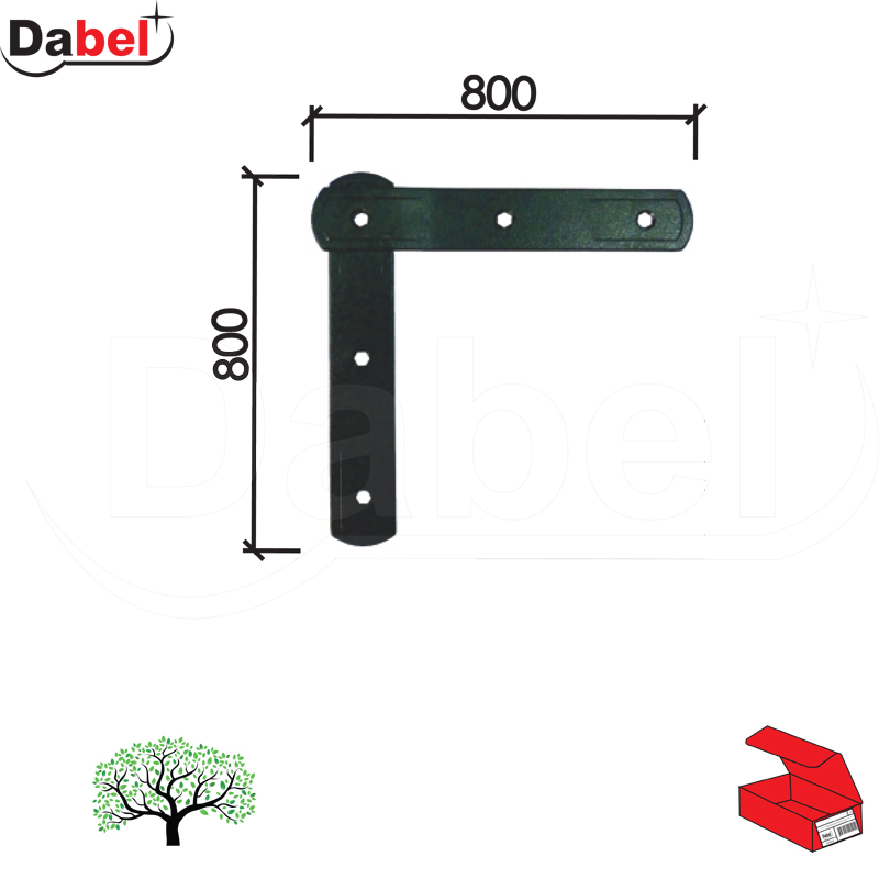 Ugaonik žaluzina U10 Crna 800x800mm levi