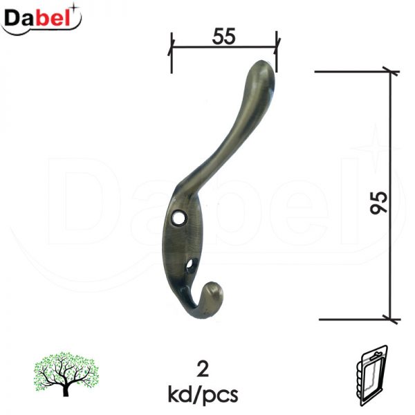 Kuka za kaput i šešir V55 S-Cu 55x95mm (2kom) OPD