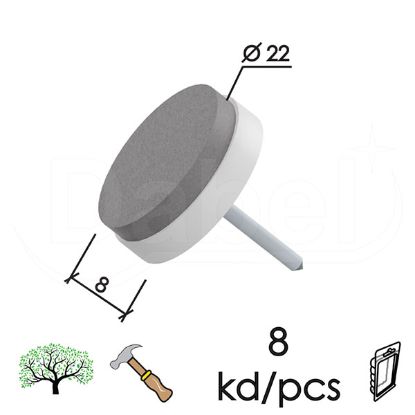 Podloška filc sa ekserom F04 Bela fi22mm (8kom)