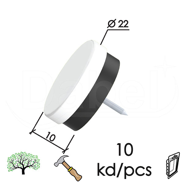 Podloška Guma za nameštaj ekser FK04 Bela fi22mm (8kom)