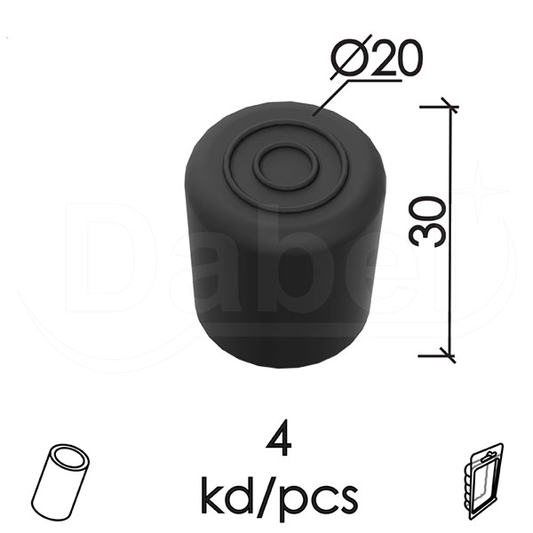Navlaka za nogare stolica SN1 Crna f20mm (4kom)