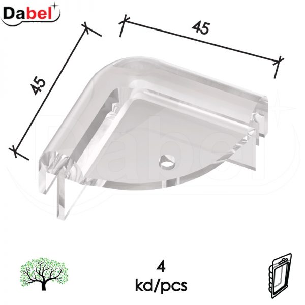 Štitnik ugla za sto STO2 Trans 45x45mm (4kom) DBP1