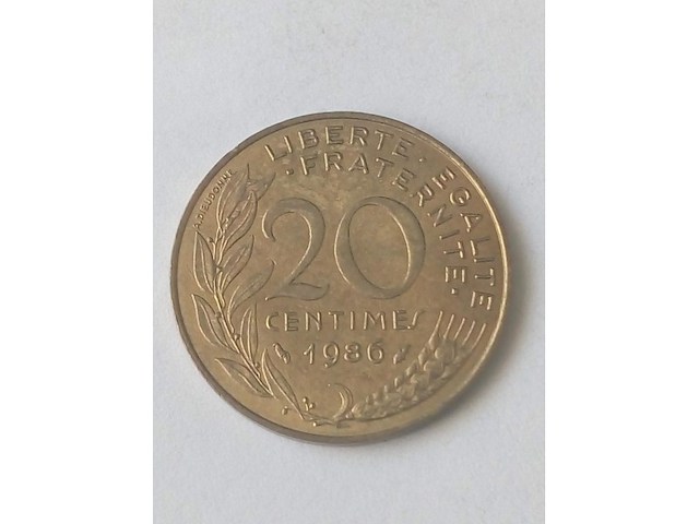 20 Centimes 1986.godine - Francuska -